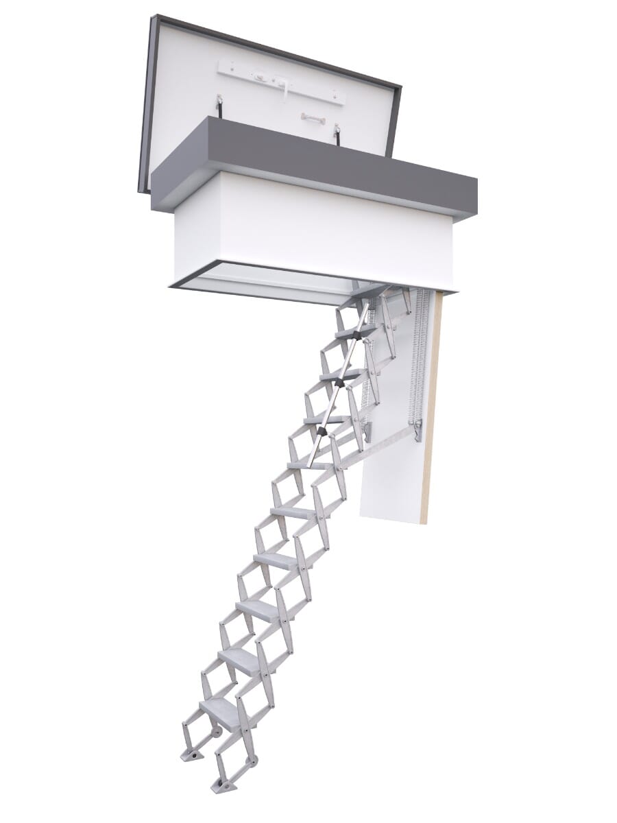 Columbus Flat Roof Aluminium Concertina Access Ladder | Loft Centre